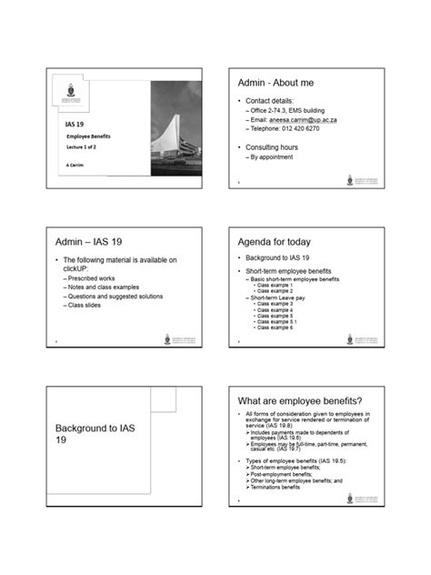 Ias 19 Lecture 1 Slides2019 Pdf