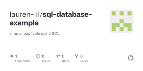 Github Lauren Lil Sql Database Example Simple Food Table Using Sql