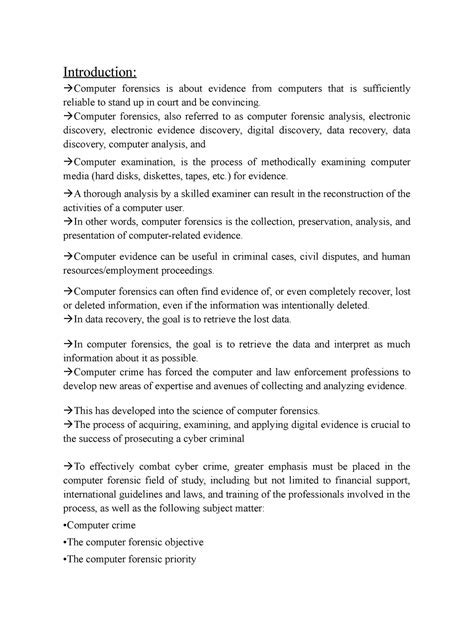 1 Introduction To Digital Forensics Introduction Computer Forensics Is About Evidence From