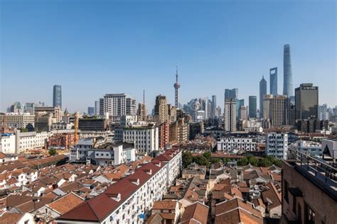 Cityscape Of Huangpu District Shanghai China And The Bund And Pudong In The Distance Editorial