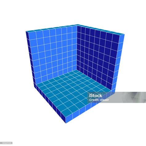 9x9x9 벽 모양 모서리를 형성하는 217 개의 솔리드 큐브의 3d 렌더링 관점으로 3차원 형태에 대한 스톡 벡터 아트 및 기타 이미지 Istock
