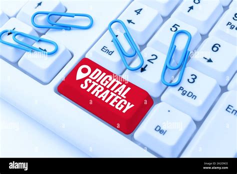 Writing Displaying Text Digital Strategy Internet Concept Focuses On Using Technology To