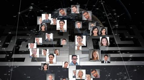 Animation Of Globe With Photos And Computer Data Processing Over Maze Stock Footage Video Of