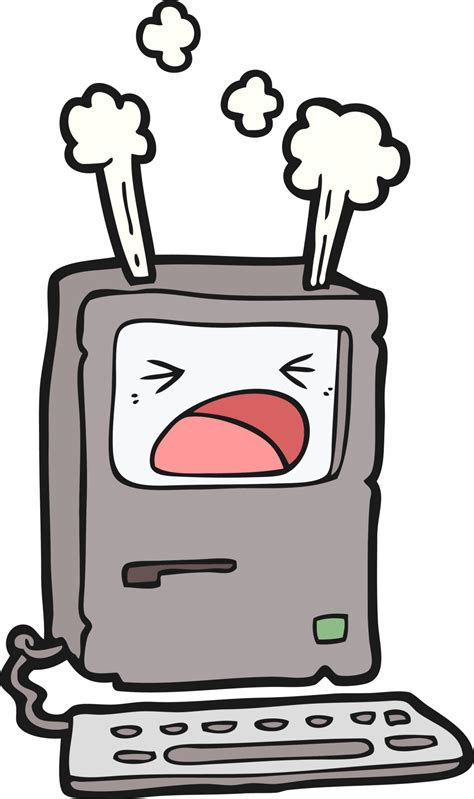 Cartoon Overheating Computer 12549022 Vector Art At Vecteezy