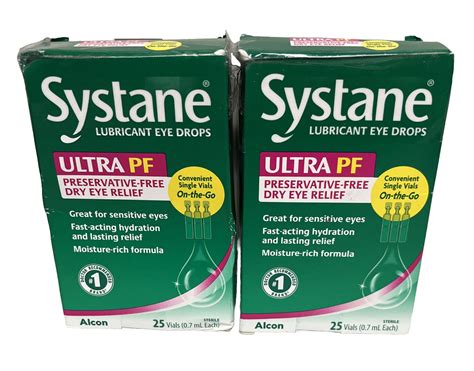 2 Cut Flap Boxes Systane Ultra Dry Eye Relief Hydration Drops 10ml Ea