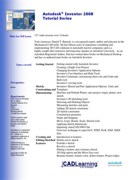 Inventor 2008 Curric Pdf Autodesk Sheet Metal