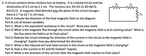 Solved A Circuit Contains Three Resistors But No Batt