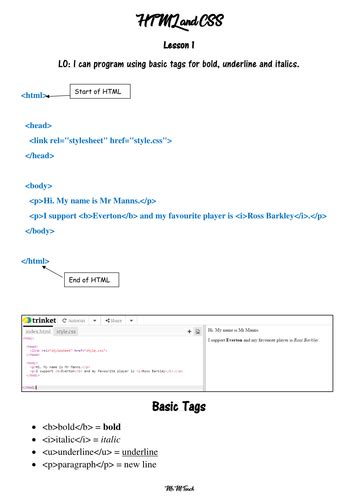 introduction to html ks2 computing teaching resources