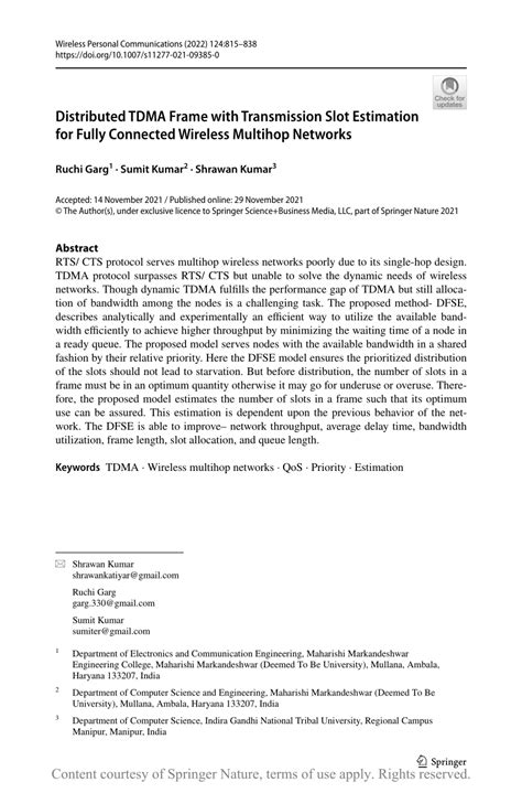 Distributed Tdma Frame With Transmission Slot Estimation For Fully Connected Wireless Multihop