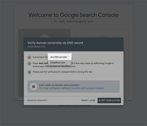 Google Website Verification Skystra