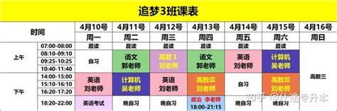 燕山校区周课表更新了 知乎