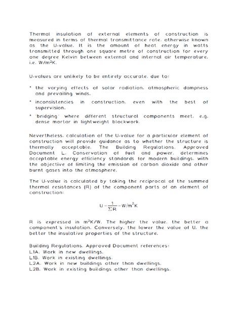 Thermal Insulation U Value Calculation Pdf