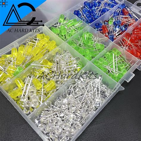 หลอดไฟ Led 3 Mm 5 Mm สีละ 100 ดวง 5 สี รวม 500 ดวง Shopee Thailand