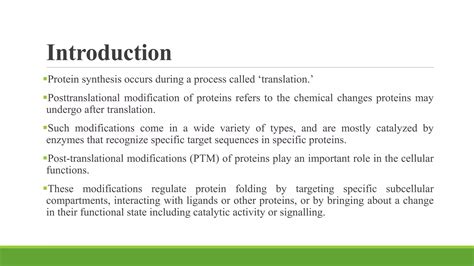Post Translation Modification Of Protein Pptx