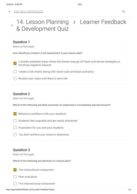 Tefl Quiz Answers Tefl Teacher Training Stuvia Sa