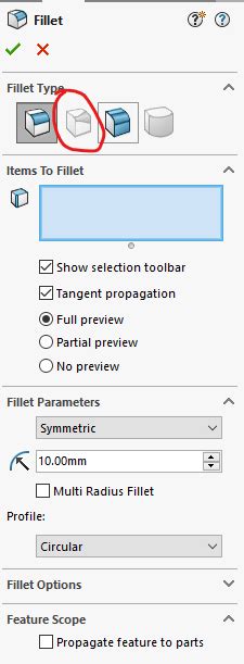 Variable Radius Fillet In Assembly Feature Rsolidworks