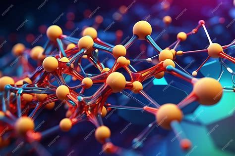 Premium Photo Bright Colorful Model Science Background With Molecule