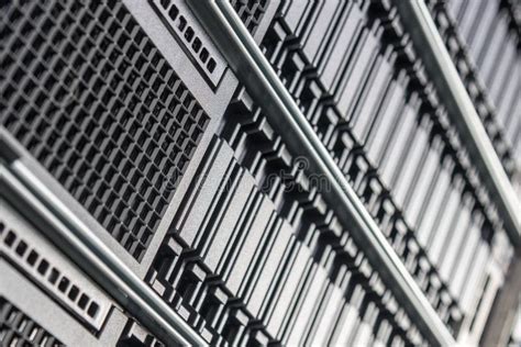 Cluster Of Data Storage Ssd Hard Drives Inside Server Rack Stock Image Image Of Database