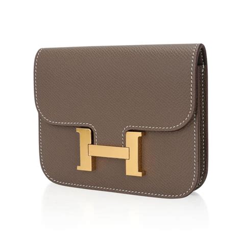 Hermes Constance Slim Wallet Waist Belt Bag Etoupe Gold Hardware For Sale At 1stdibs