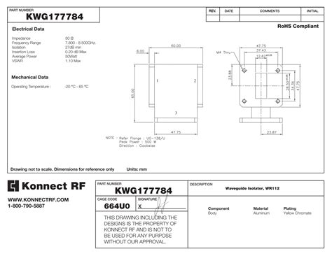 Waveguide Isolator Wr112 7 8 8 5 Ghz Konnectrf