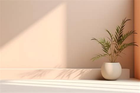 Premium Photo 3d Rendering In Beige Colour With Day Light For Product Demo Display Premium Photo 3d Rendering In Beige Colour With Day Light For Product Demo Display