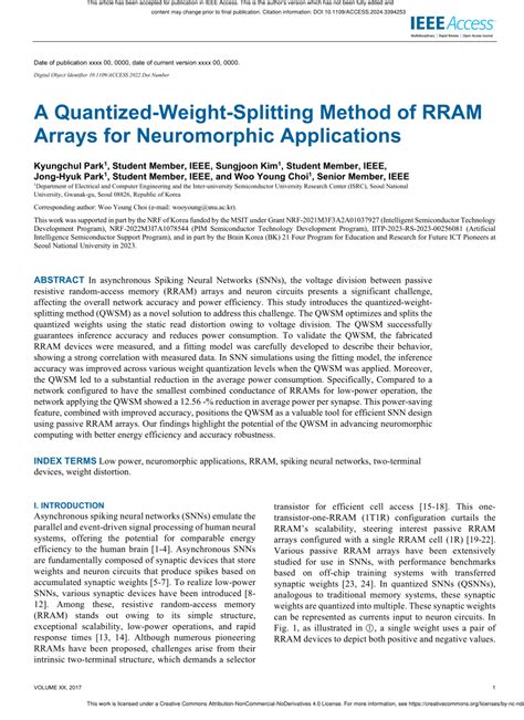 pdf a quantized weight splitting method of rram arrays for