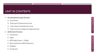 FYBSC IT Digital Electronics Unit III Chapter I Combinational Logic Circuits PPT