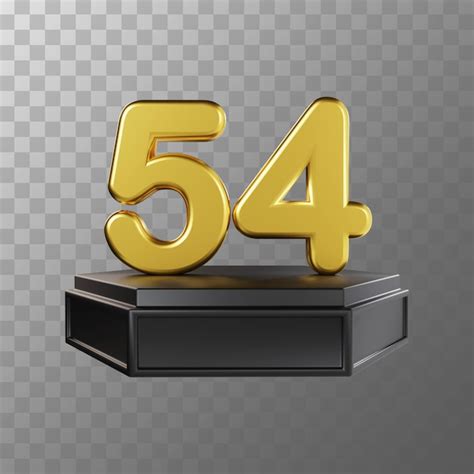 Premium Psd Number 54 Golden Luxury 3d Illustration
