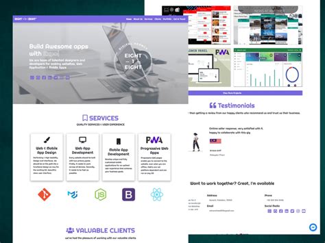 an amazing responsive react website design developed for your business