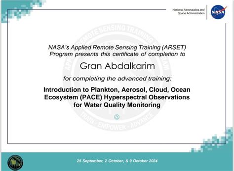 proud to complete the nasa arset webinar on pace hyperspectral… gran