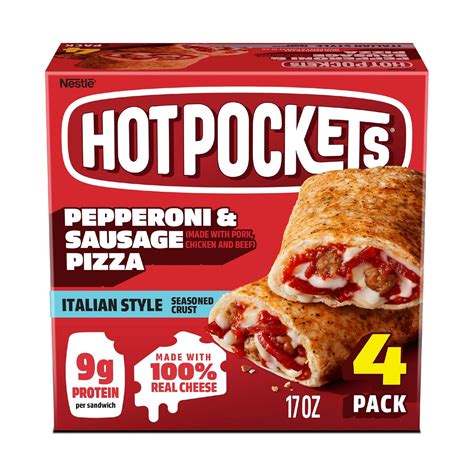 Hot Pockets Pepperoni And Sausage Pizza Italian Style