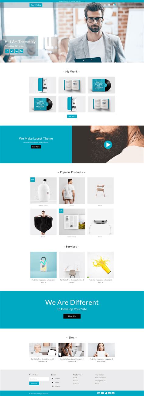 Portfolio Personal Profile Responsive Shopify Theme Behance