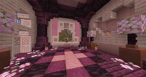 Made A Room With The New Cherry Wood Its So Beautiful R Minecraft
