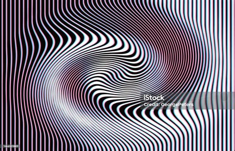 잔물결 물결 모양 글리치 기술이 있는 와이어 프레임 배경 착시에 대한 스톡 벡터 아트 및 기타 이미지 착시 3차원 형태 입체 이미지 Istock