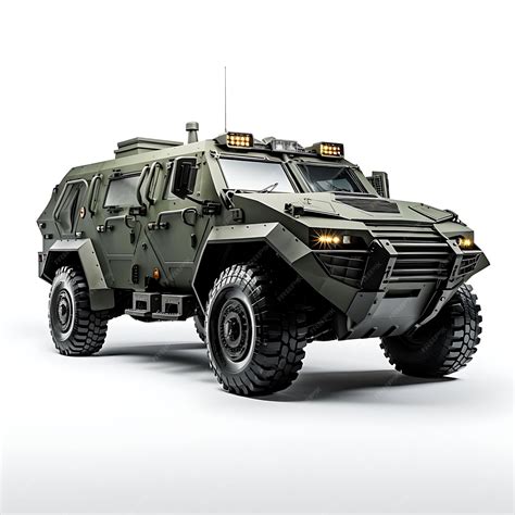 Premium Ai Image Isolated Armored Car Car Angular Armor Forest Green