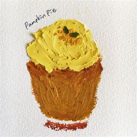 June On Instagram Pumpkin Pie 오일파스텔 오일파스텔드로잉 드로잉 카페 단호박파이 케이크 디저트 그림스타그램 단호박