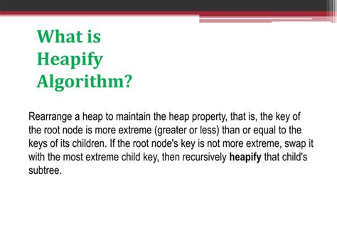 heapify algorithm ppt