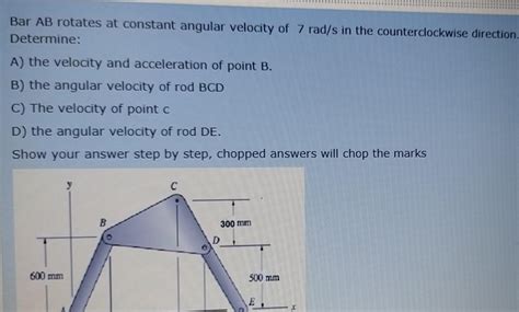 Solved Bar AB Rotates At Constant Angular Velocity Of Chegg