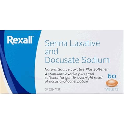 Rexall Senna Laxative Docusate Sodium Tablets 60 Ct Delivery Or
