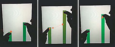 three consecutive frames of a time sequenced triangular attentional
