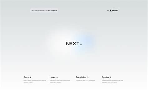 Nextjs Flask Starter Vercel