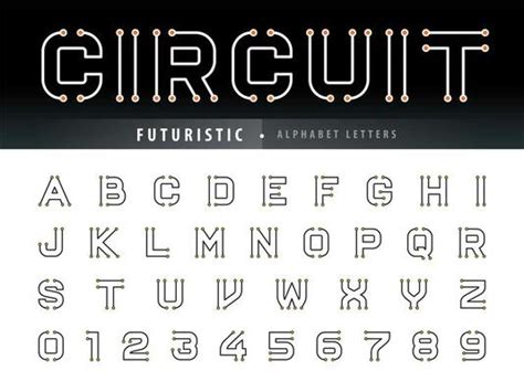Circuit Font Vector Art Icons And Graphics For Free Download
