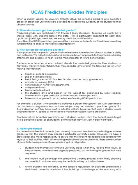 Ucas Predicted Grades Principles Download Free Pdf Prediction Teachers