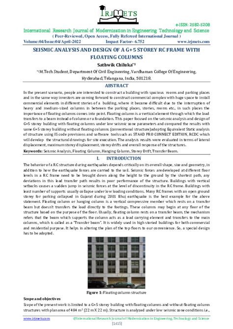 Pdf Seismic Analysis And Design Of A G5 Storey Rc Frame With