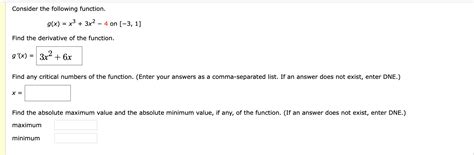 Solved Consider The Following Function G X X3 3x2 4