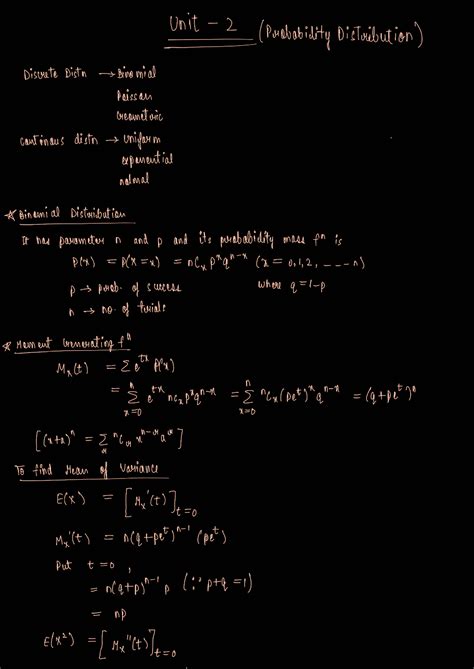 Unit 2 Maths Unit 2 Handwritten Notes Probability And Queuing
