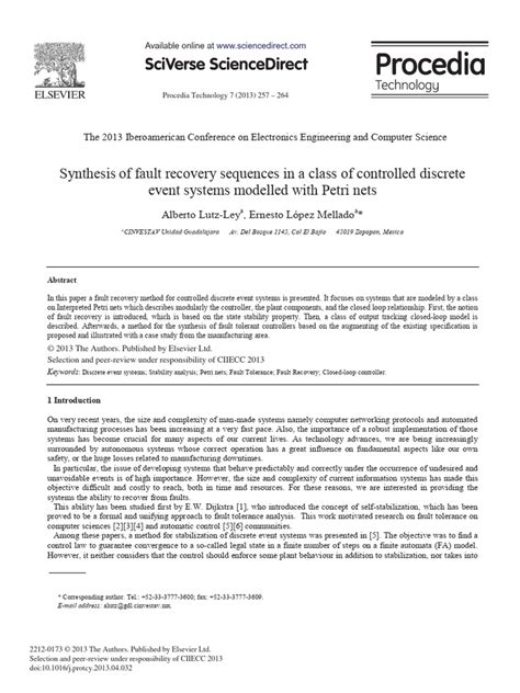 synthesis of fault recovery sequences in pdf matrix mathematics