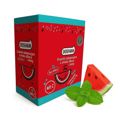 Dosfarm Drażetki Odświeżające O Smaku Arbuza I Mięty 15 G 15 Sztuk Box