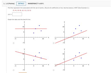 solved find the regression line associated with the set of