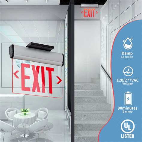 Snapklik Com TANLUX Red Exit Signs For Business LED Edge Lit Exit Sign UL 924 Hardwired